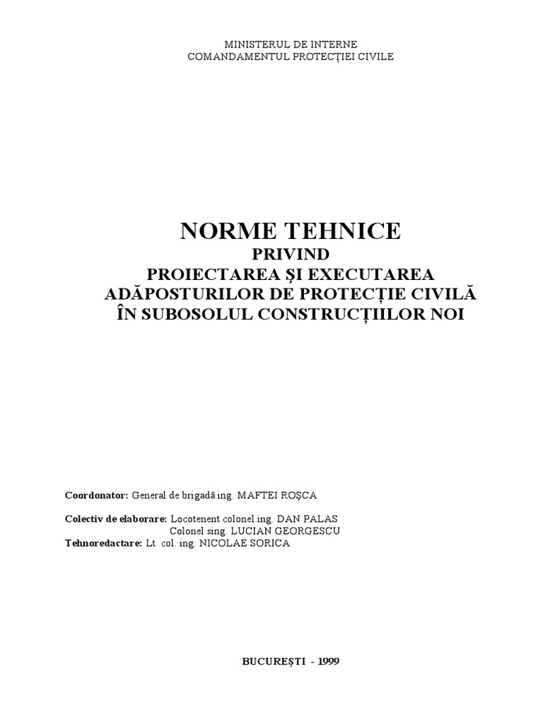 Norme Tehnice Proiectare Si Executare Adaposturi | PDF