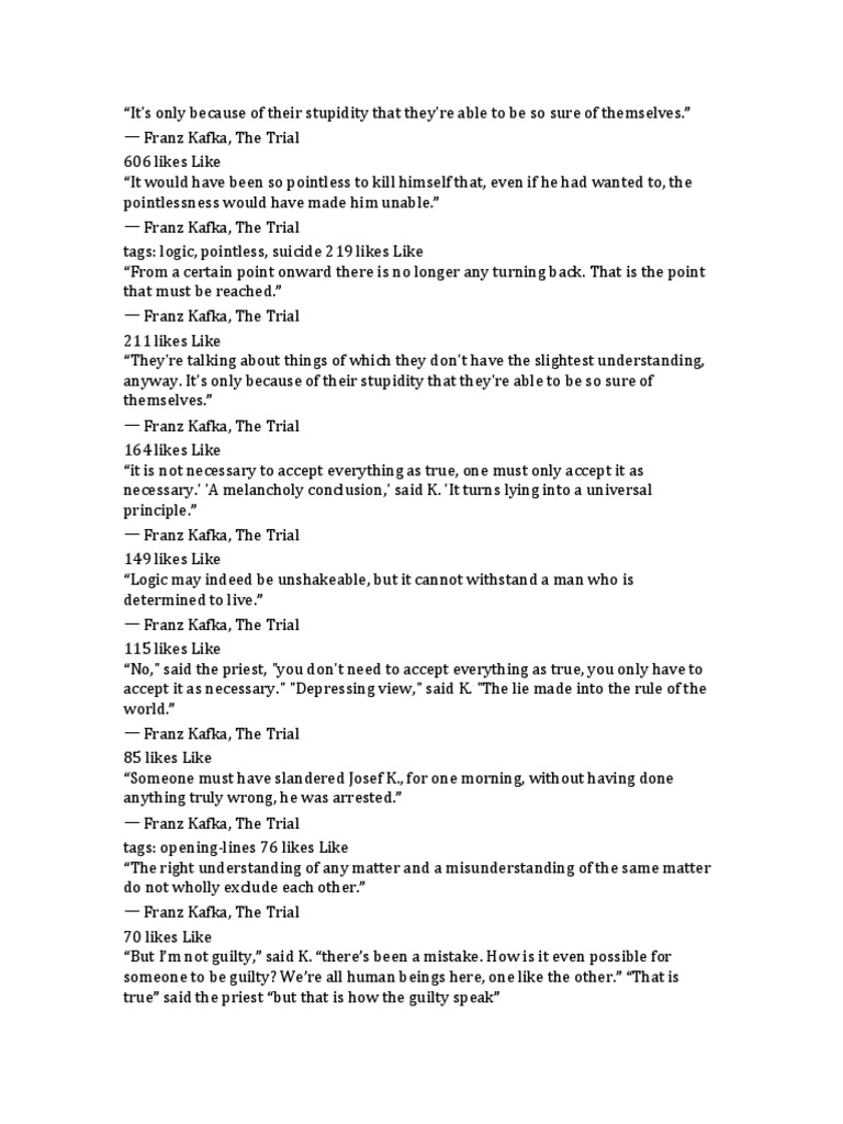 Kafka Process Quotes