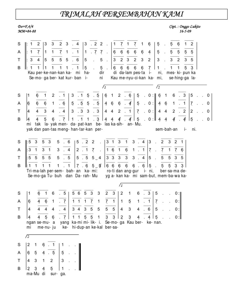 Trimalah Persembahan Kami | PDF