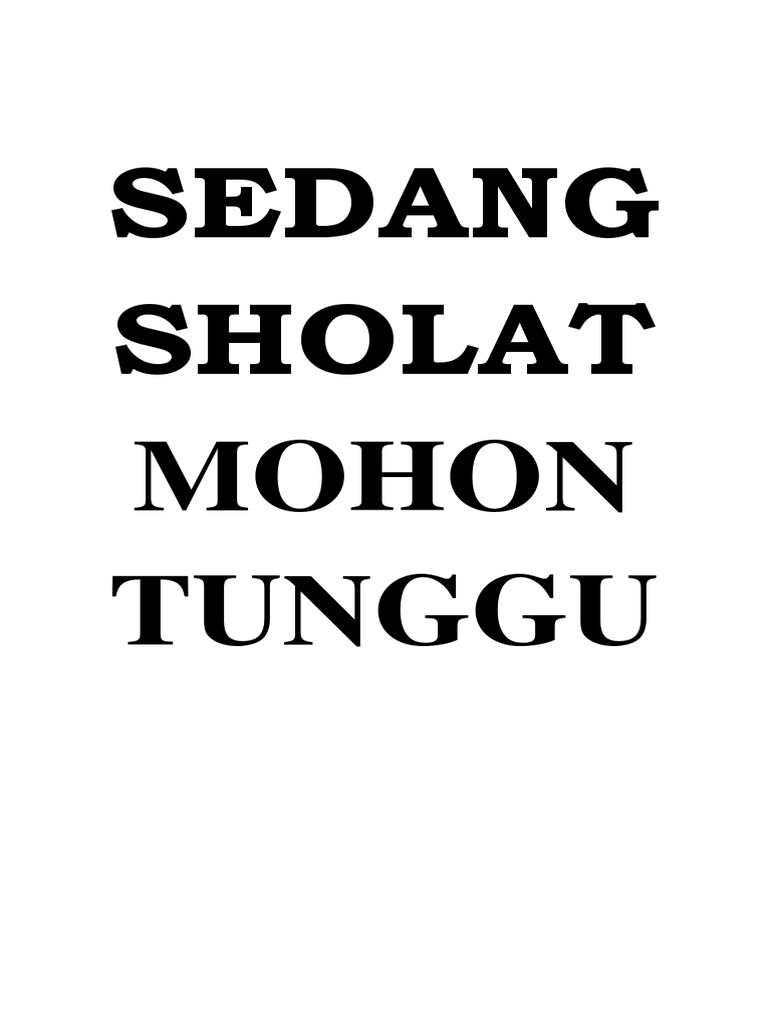 Sedang Sholat | PDF
