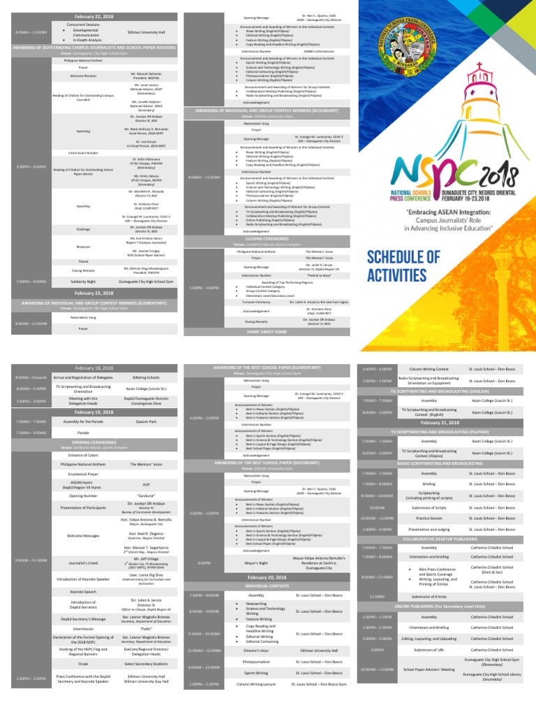 2018 NSPC Program | PDF
