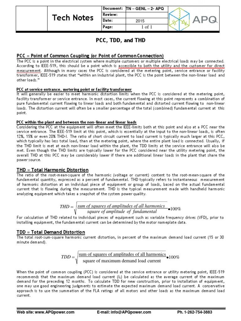 Point of Common Coupling | PDF | Distortion | Electric Power