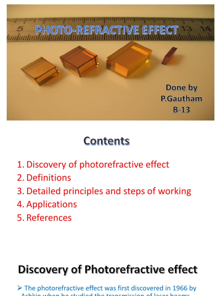 Photorefractive Effect | PDF | Holography | Photonics
