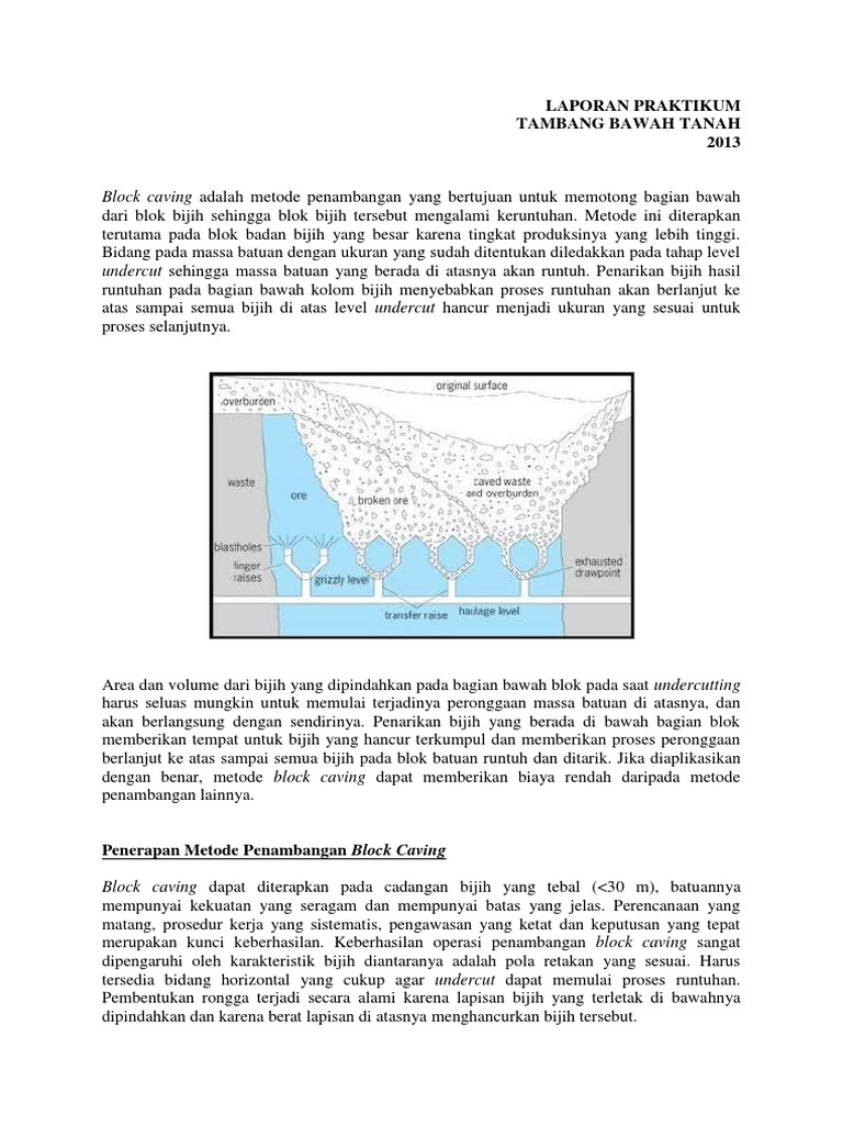 Block Caving Method | PDF
