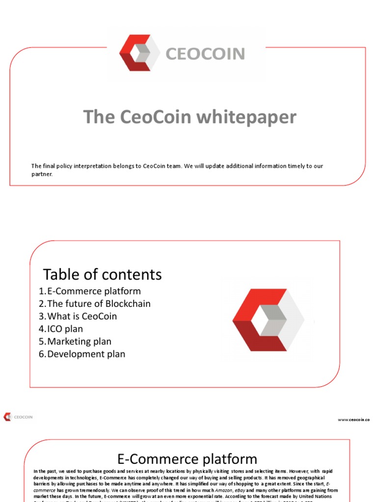 The Ceocoin Whitepaper | PDF | E Commerce | Cryptocurrency