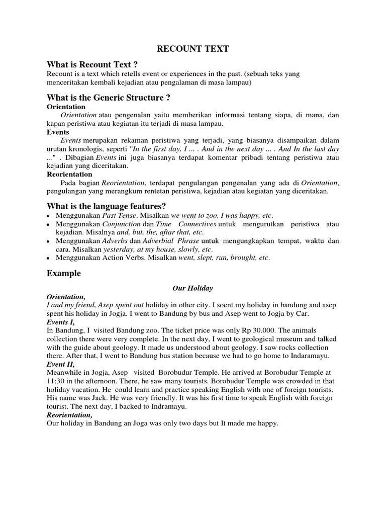 Recount Text What Is Recount Text ?: Orientation | PDF