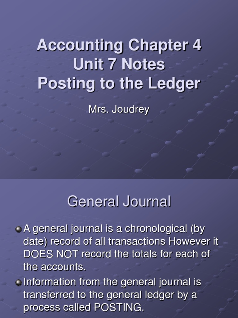 Accounting Chapter 4 Unit 7 Notes | PDF | Debits And Credits | Business ...