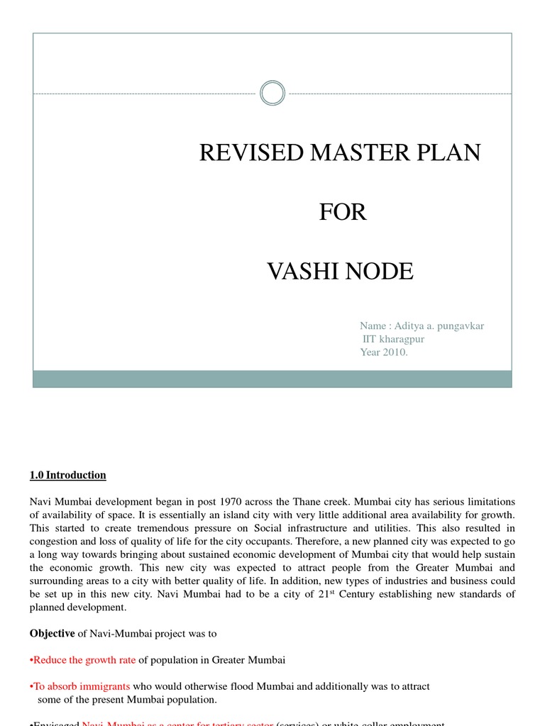 Revised Master Plan for Vashi Node | PDF | Transport | Business