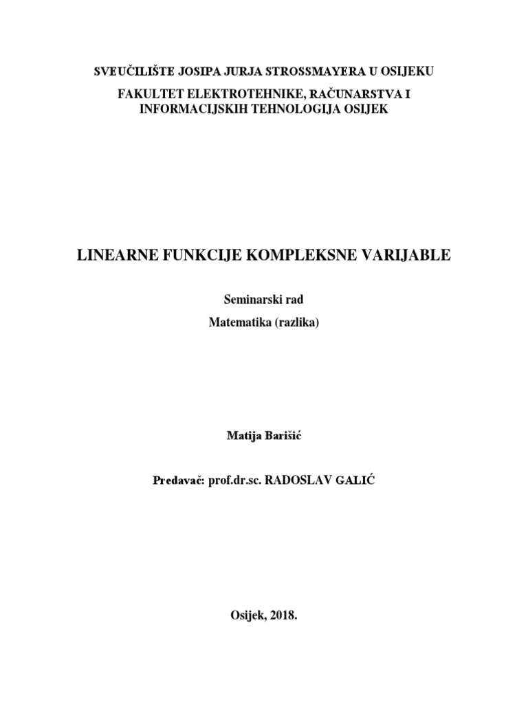 Kompleksne Varijable | PDF