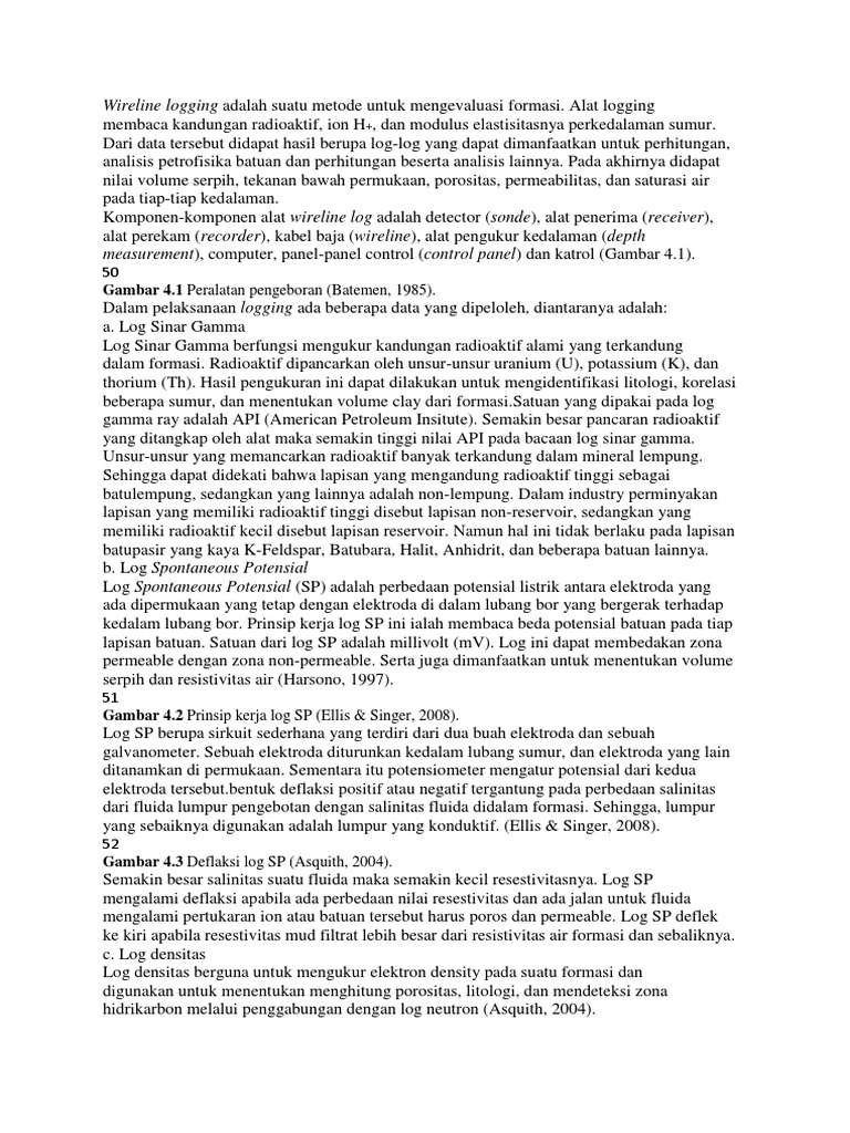 Wireline Logging Adalah Suatu Metode Untuk Mengevaluasi Formasi. Alat ...