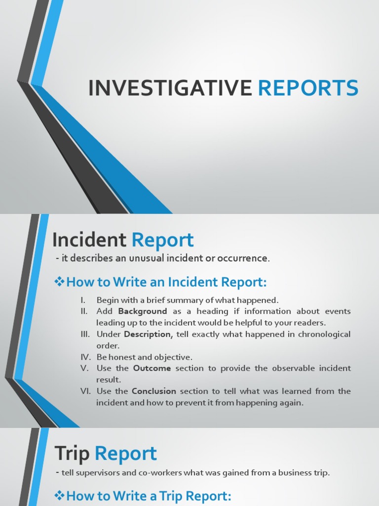 Investigative Reports | PDF | Forensic Science | Observation