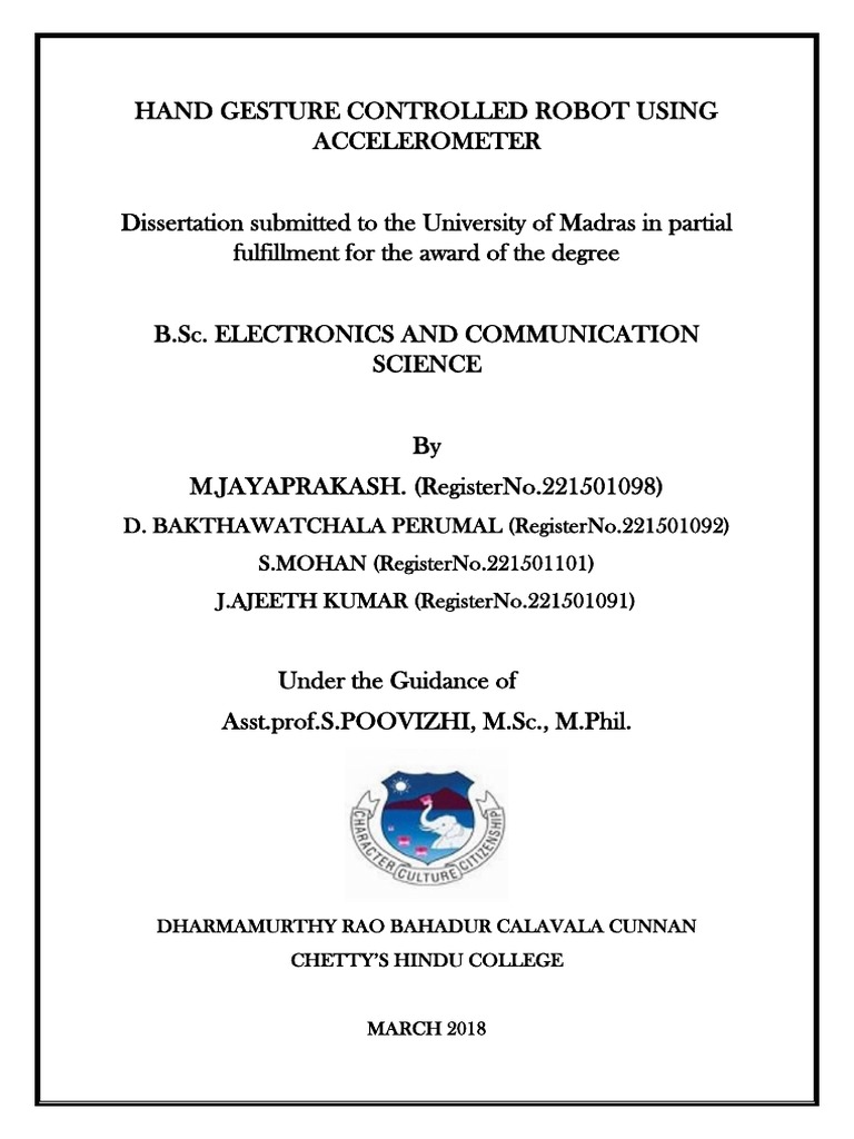 Hand Gesture Controlled Robot Using Accelerometer | PDF | Modulation ...