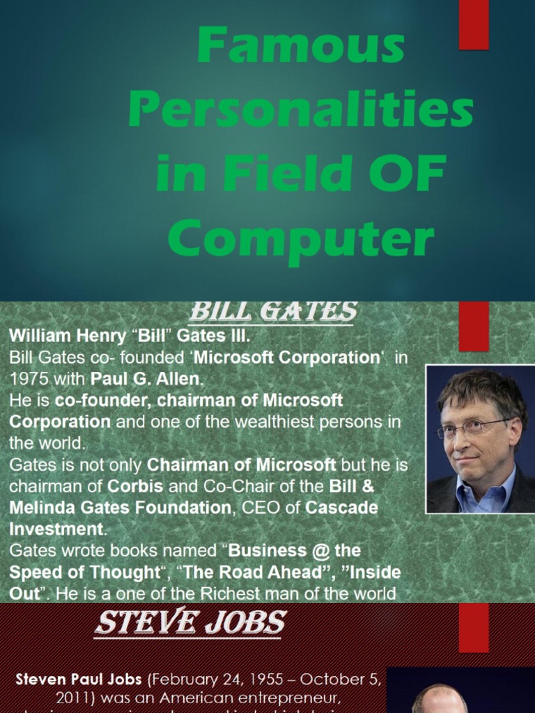 Famous Personalities in Field of Computer | PDF