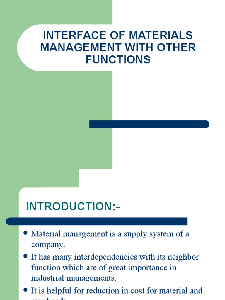 Interfaces in Material Management | PDF