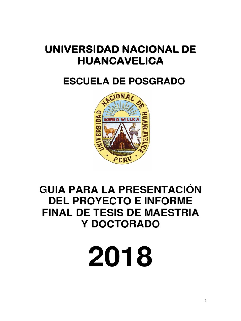 Guia para La Presentacion de La Tesis | PDF | Hipótesis | Metodología