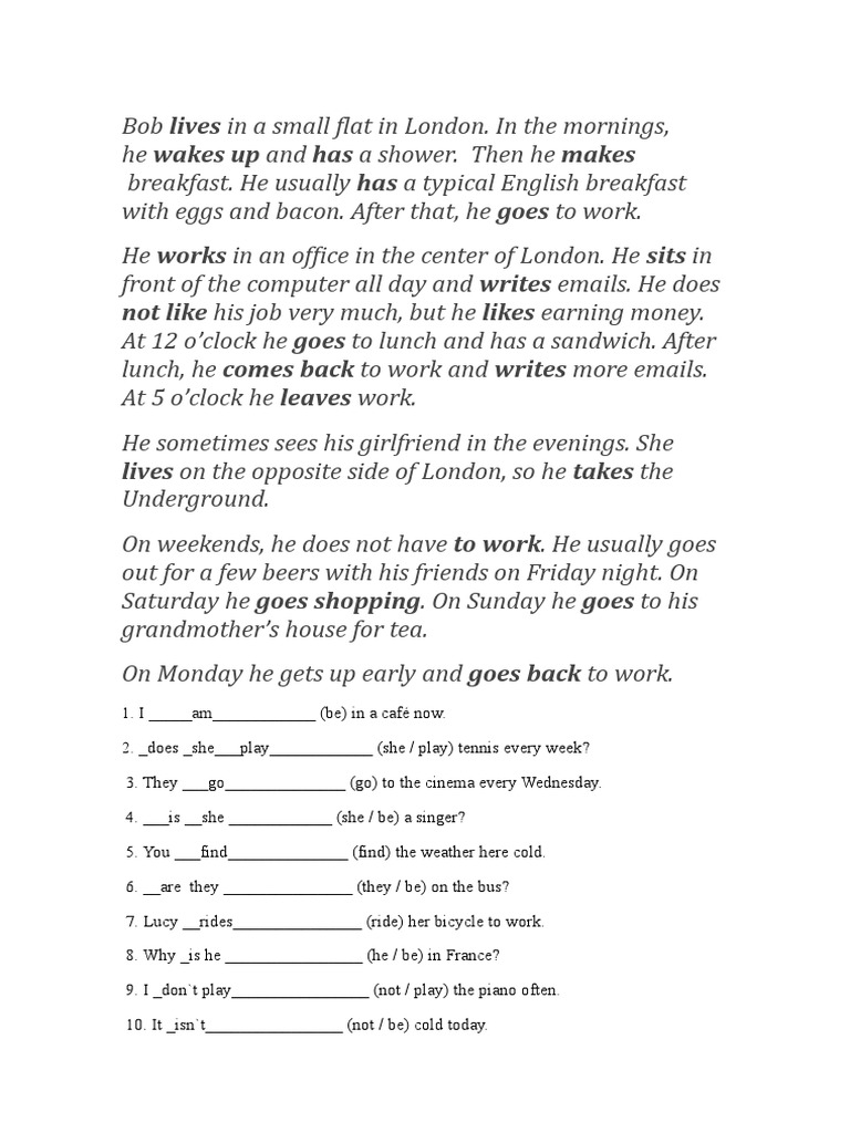 Simple Present Text | PDF