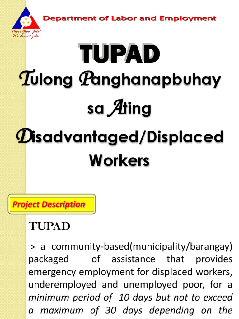 Tupad Orientation Presentation 2017 | Unemployment Benefits | Traffic