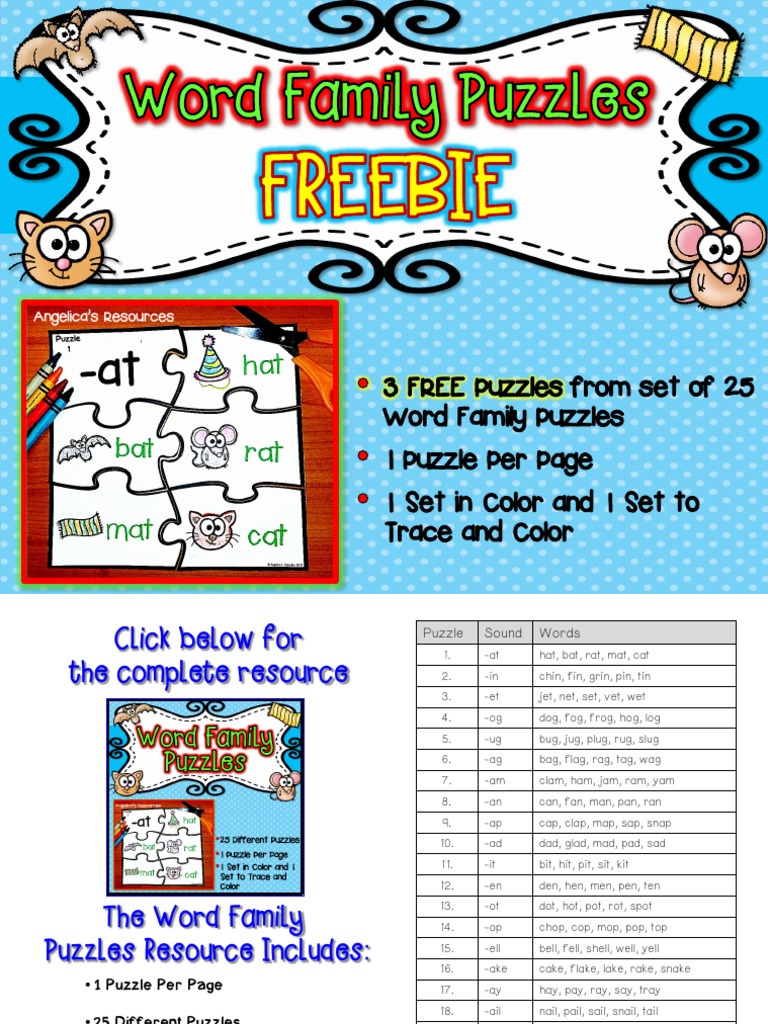 Word Families Word Family Puzzles | Download Free PDF | Business