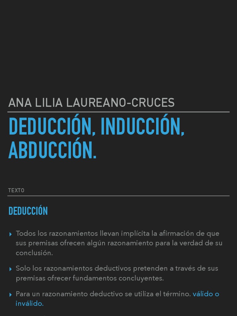 Los tipos de razonamiento: deducción, inducción y abducción | PDF ...