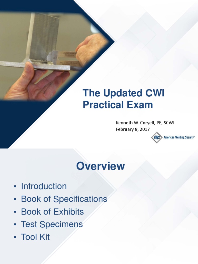 Coryel AWS CWI Exam | PDF | Pipe (Fluid Conveyance) | Test (Assessment)