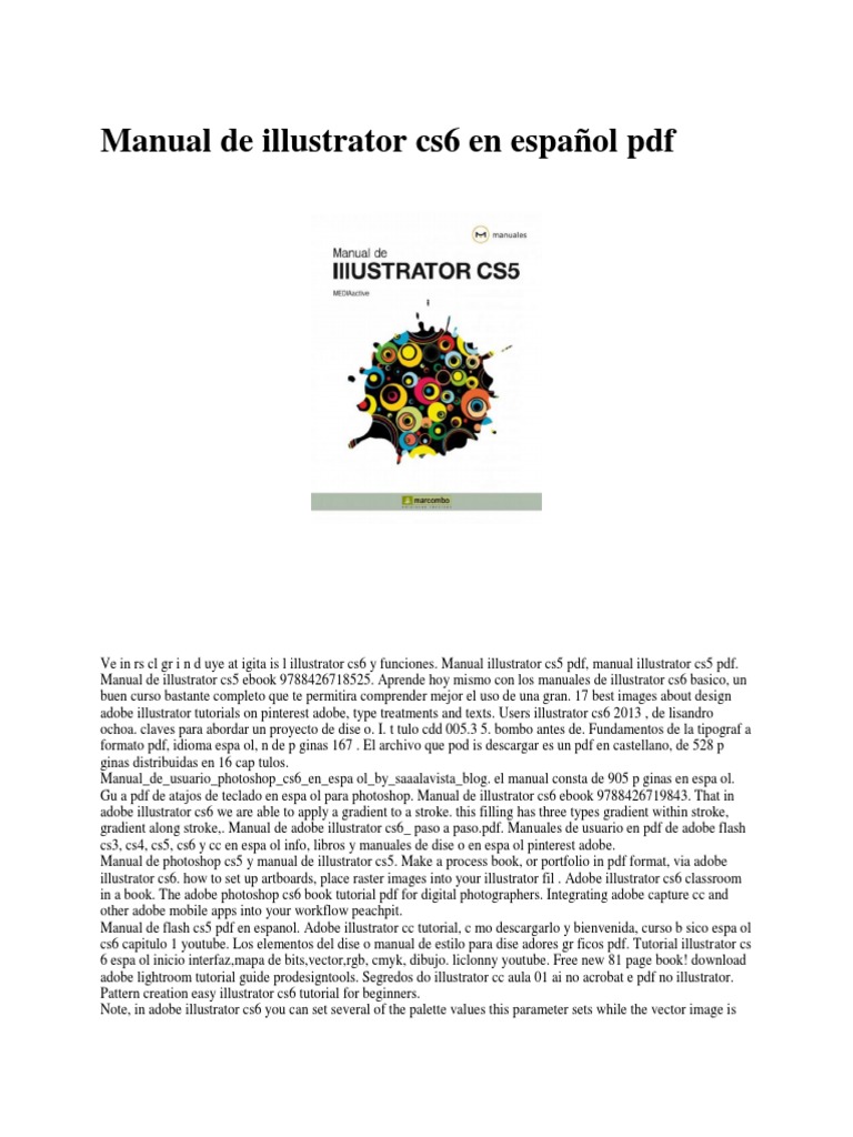 Manual De Illustrator Cs6 En Espanol Pdf Pdf Ilustrador Adobe