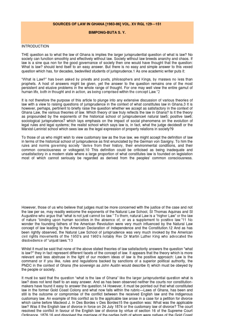 Sources of Law in Ghana | Precedent | Supreme Courts