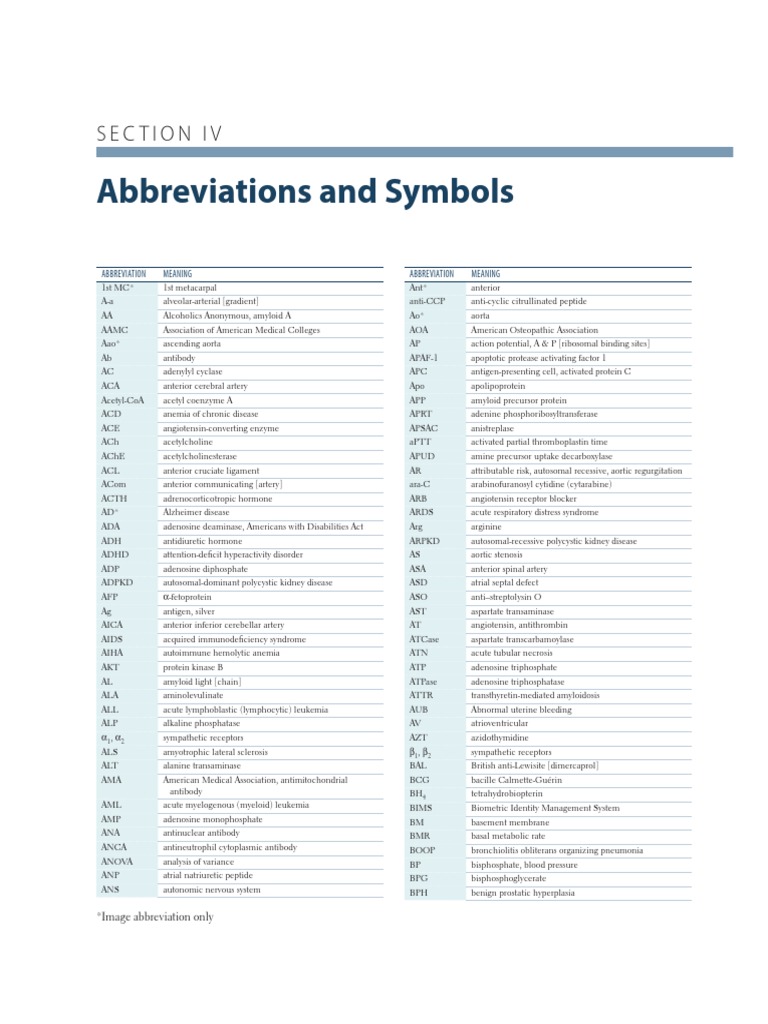Abbreviations and Symbols | PDF | Nicotinamide Adenine Dinucleotide ...