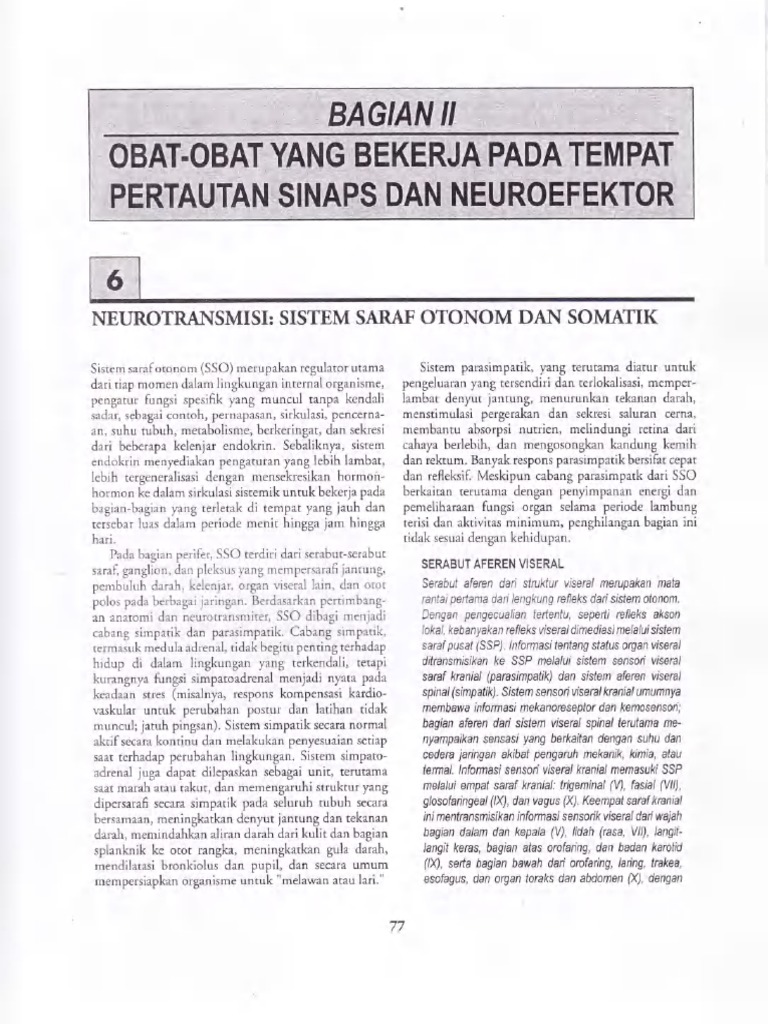 Neurotransmisi - Sistem Saraf Otonom Dan Somatik | PDF