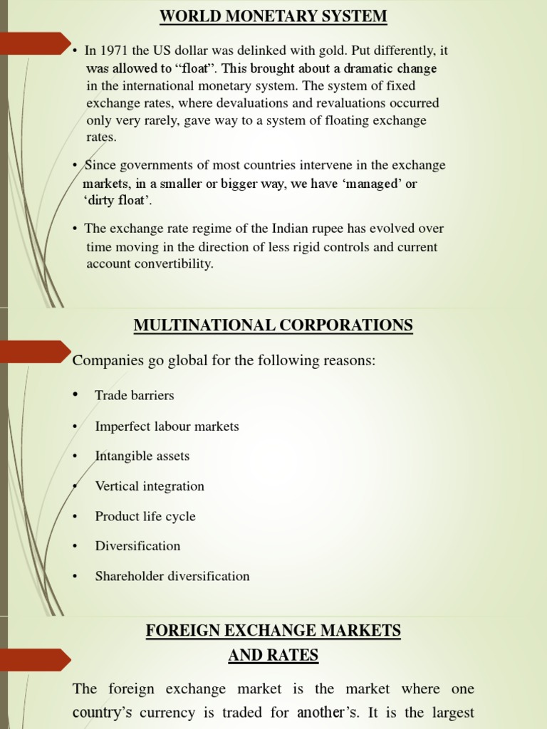 Understanding International Monetary Systems and Foreign Exchange ...