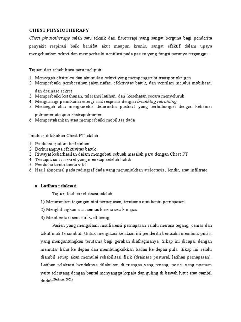 Chest Fisioterapi | PDF