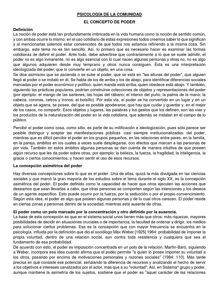 Definición y Concepto de Poder | PDF | Poder (social y político ...