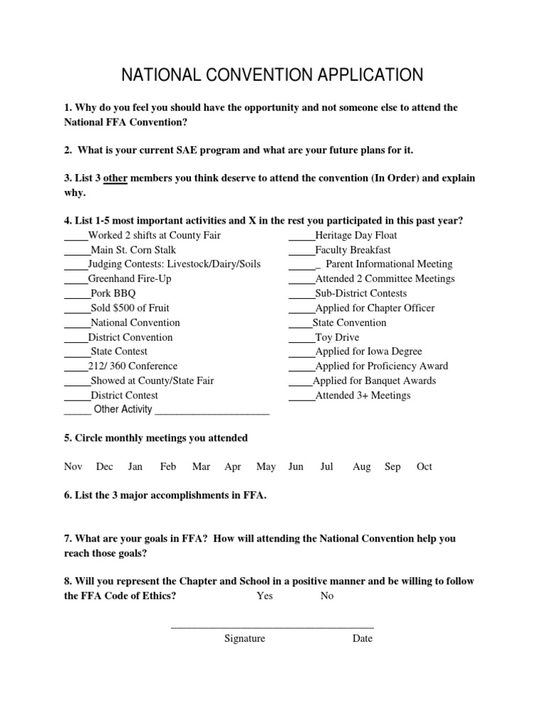 National Convention Application | PDF