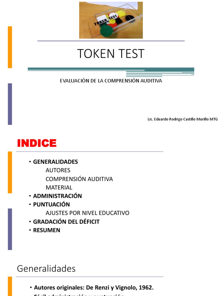 Token Test | PDF | Comprensión | Conceptos psicologicos