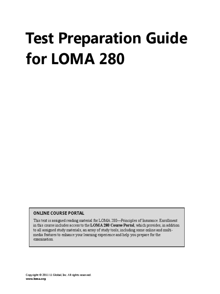 LOMA 280 test.pdf | Life Insurance | Insurance