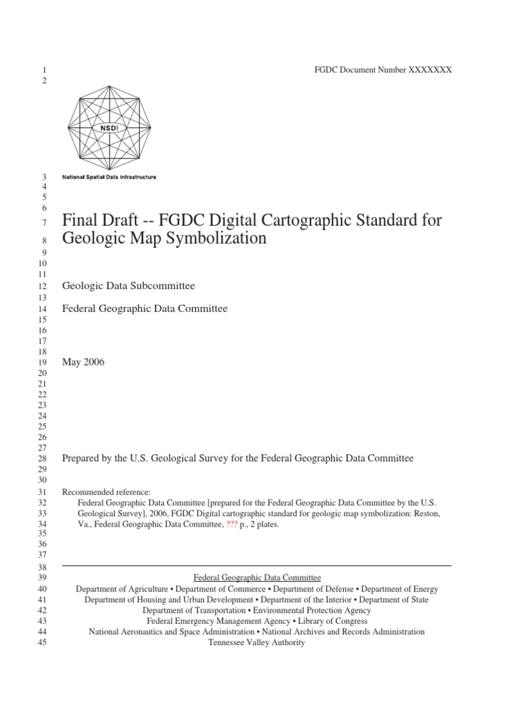 FGDC GeolSymFinalDraft | PDF | United States Geological Survey | Map