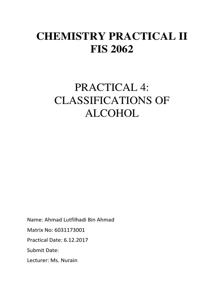 Chemistry Practical II | PDF