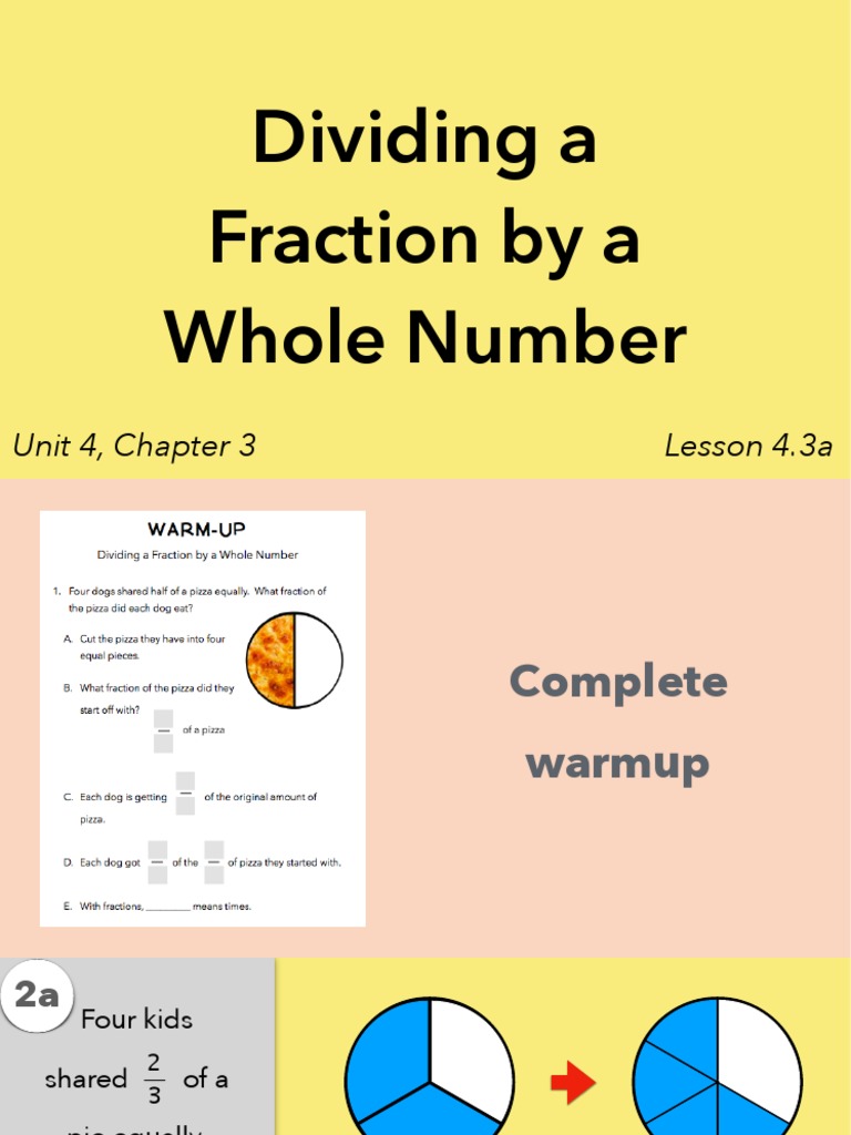 Dividing A Fraction by A Whole Number: Unit 4, Chapter 3 Lesson 4.3a | PDF
