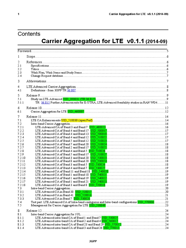 3GPP - Carrier Aggregation For LTE - 20141015 | PDF | Radio Resource ...