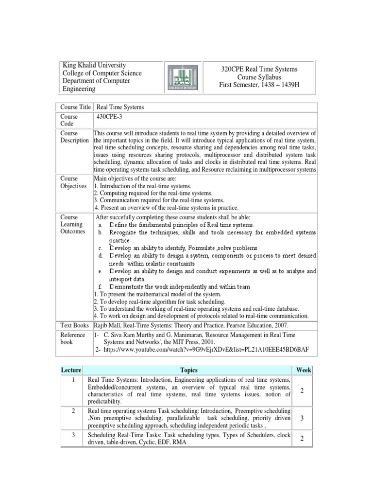430CPE | PDF | Real Time Computing | Scheduling (Computing)