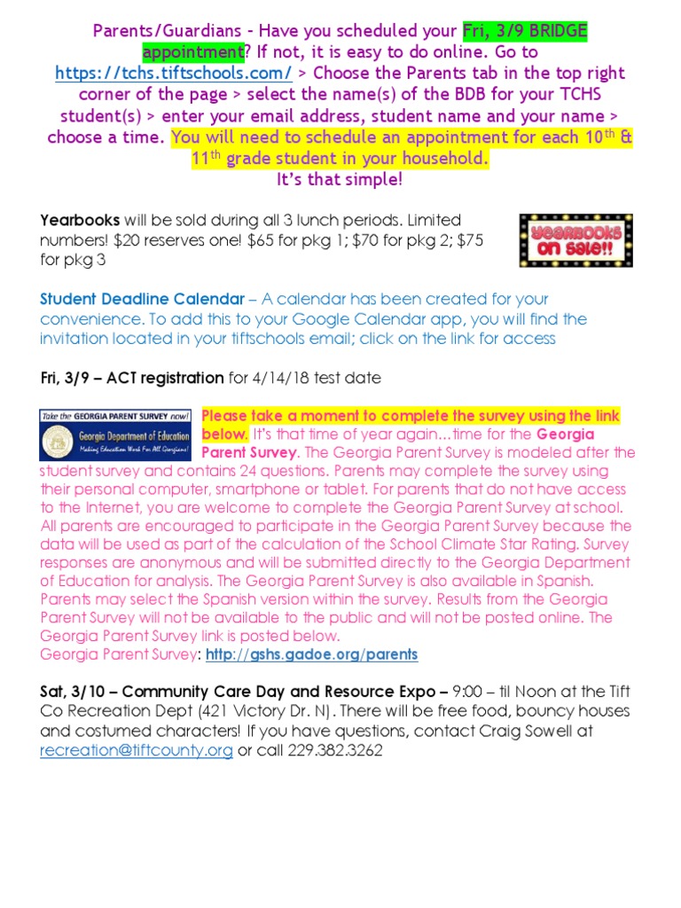 You Will Need To Schedule An Appointment For Each 10 & 11 Grade Student ...