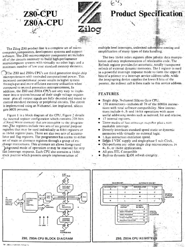 The Z80 Microprocessor: A Powerful Single-Chip CPU for High-Performance Microcomputer Systems ...
