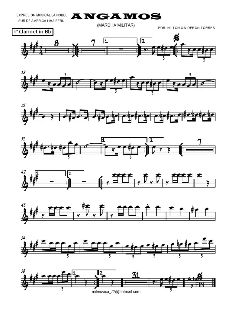 (Marcha Militar) ANGAMOS | PDF | Producción musical | Composiciones ...