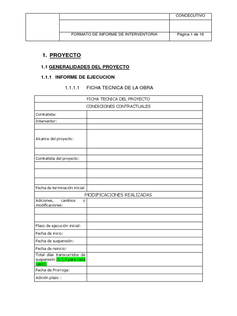 Modelo Informe de Interventoria | PDF | Agua subterránea | Agua