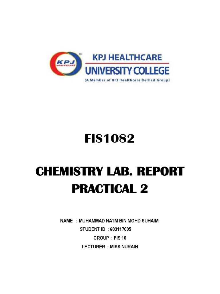 Chemistry Practical II | PDF | Chemical Bond | Solution