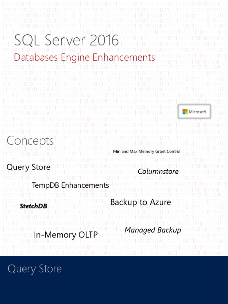 SQL Server 2016 Database Enhancements | PDF | Microsoft Sql Server ...
