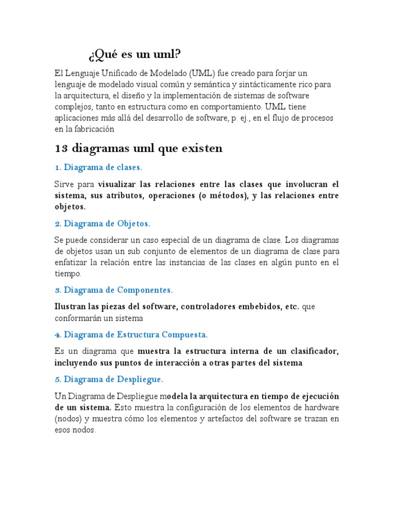 Tipos y usos del UML en software | PDF | Lenguaje de modelado unificado ...