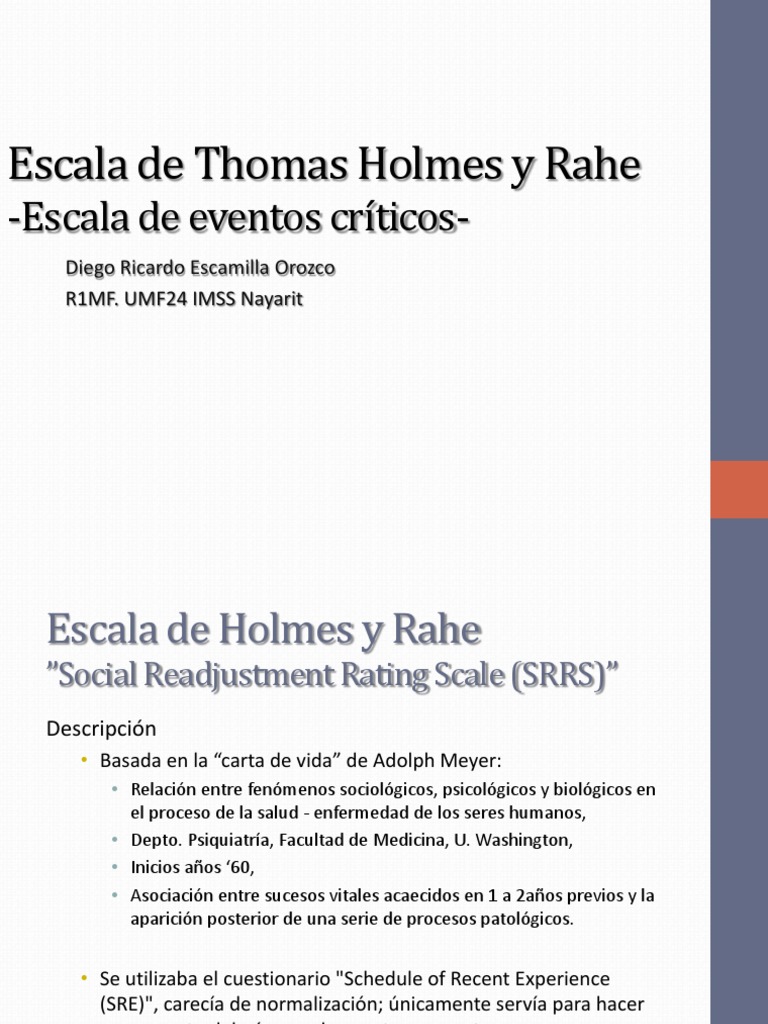 Escala de Thomas Holmes | PDF | Medicina | Ciencias del comportamiento
