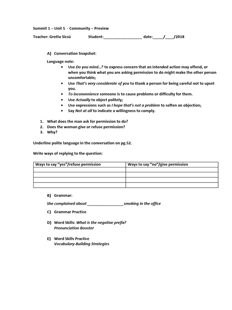Unit 5 - Community - Preview | PDF