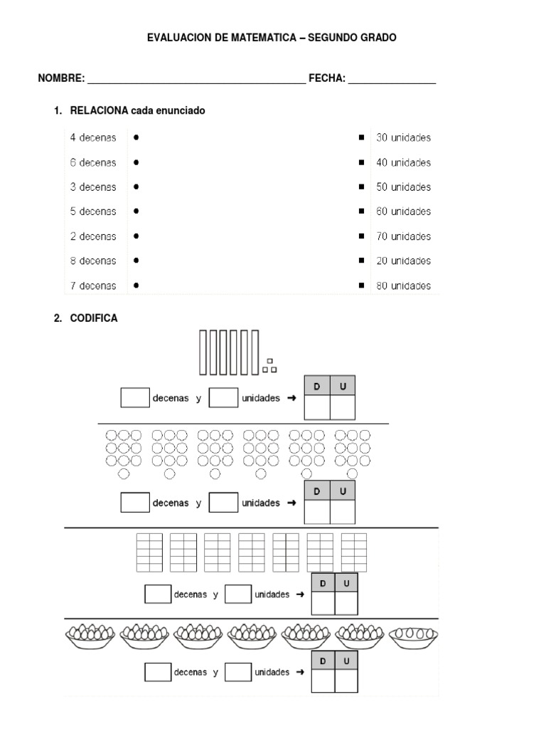 Evaluacion de Matematica Segundo Semana 2 | PDF | Deportes | Ocio