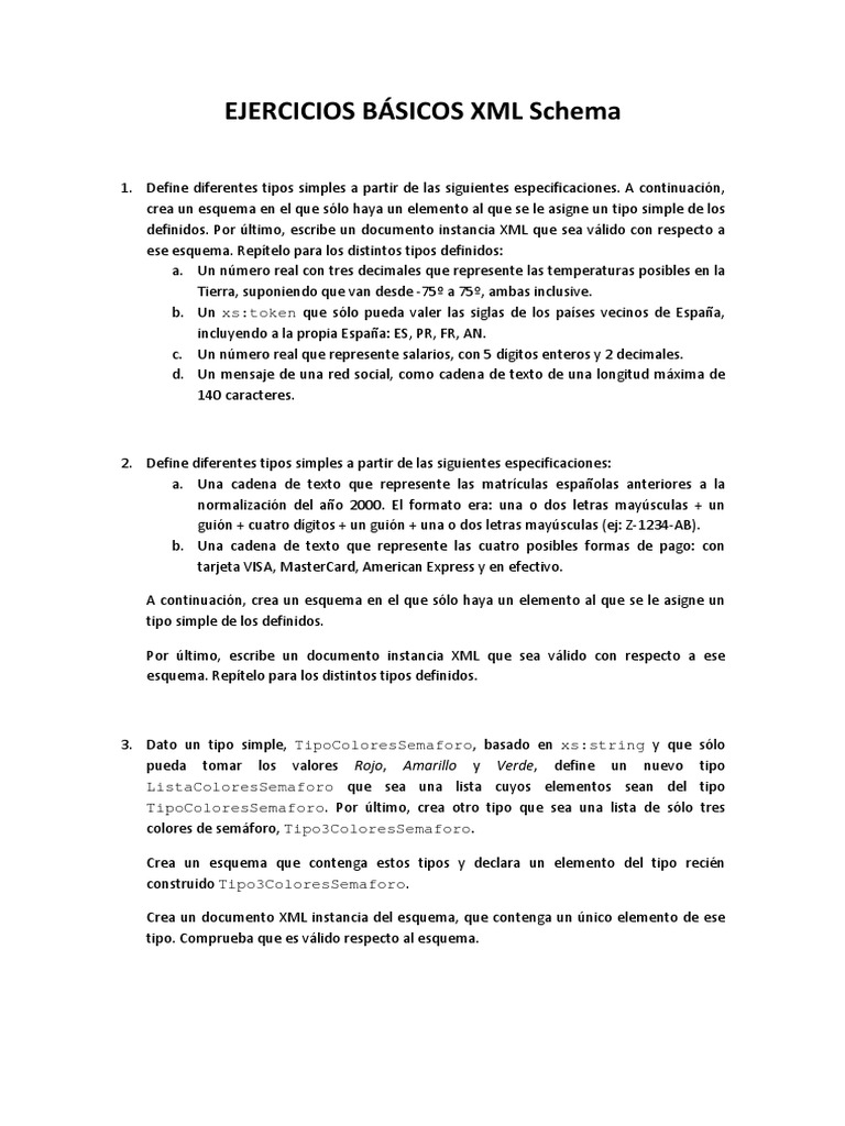 UD05 - Ejercicios Basicos XMLSchema | PDF | Xml | Cadena (informática)